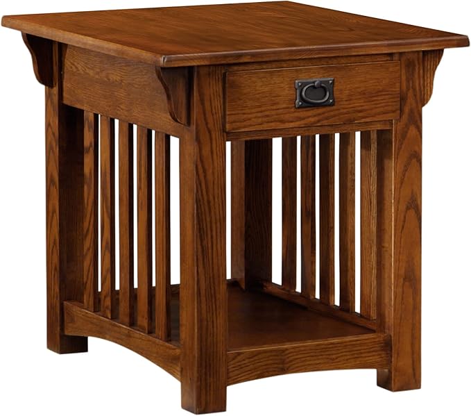 Leick Home 8207 Mission Impeccable End Table with Drawer, Made with ...